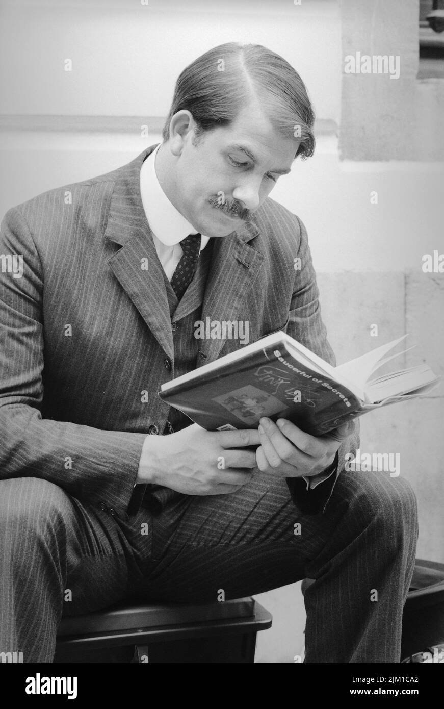 Brussels, Belgium - August 12, 1992: Jonathan Barlow actor on the set of - the chocolate box ...