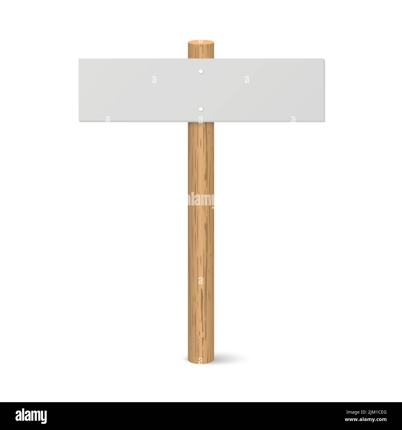 3d realistic wooden signboard. Blank road board with shadow Stock ...