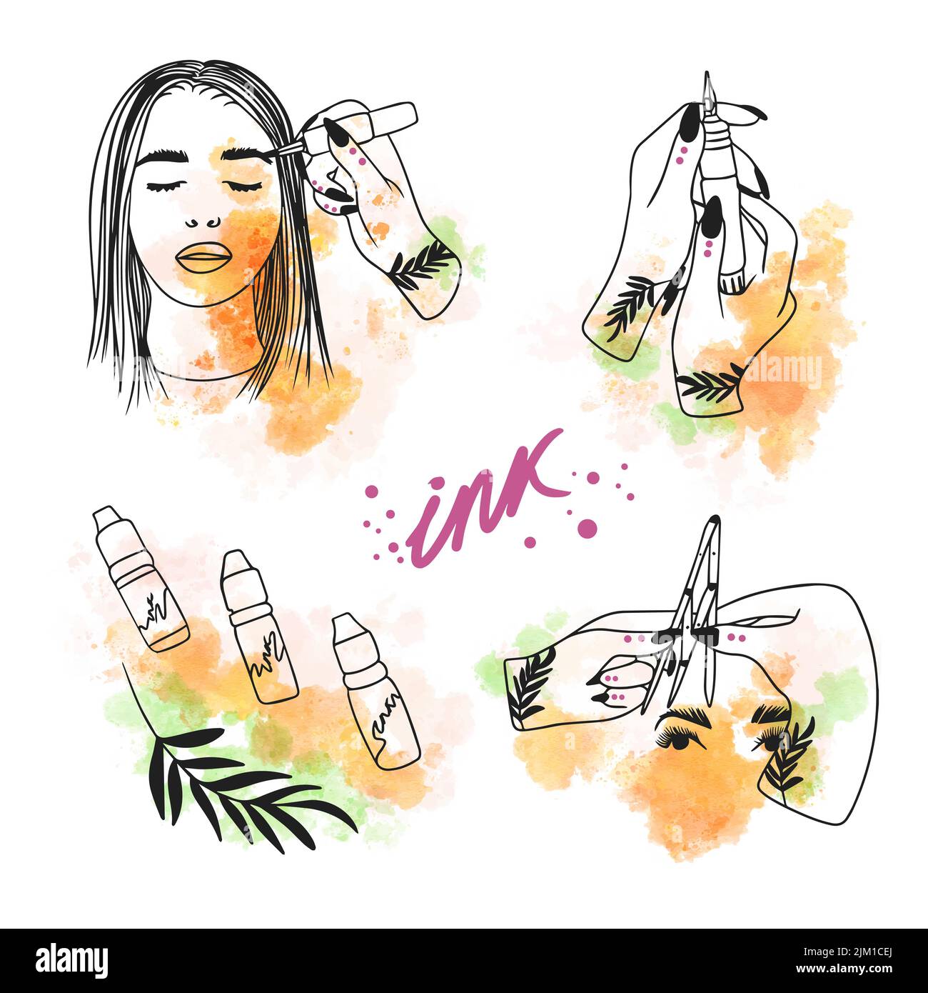 Eyebrow correction, microblading, permanent makeup, tattoo machine, ink ...