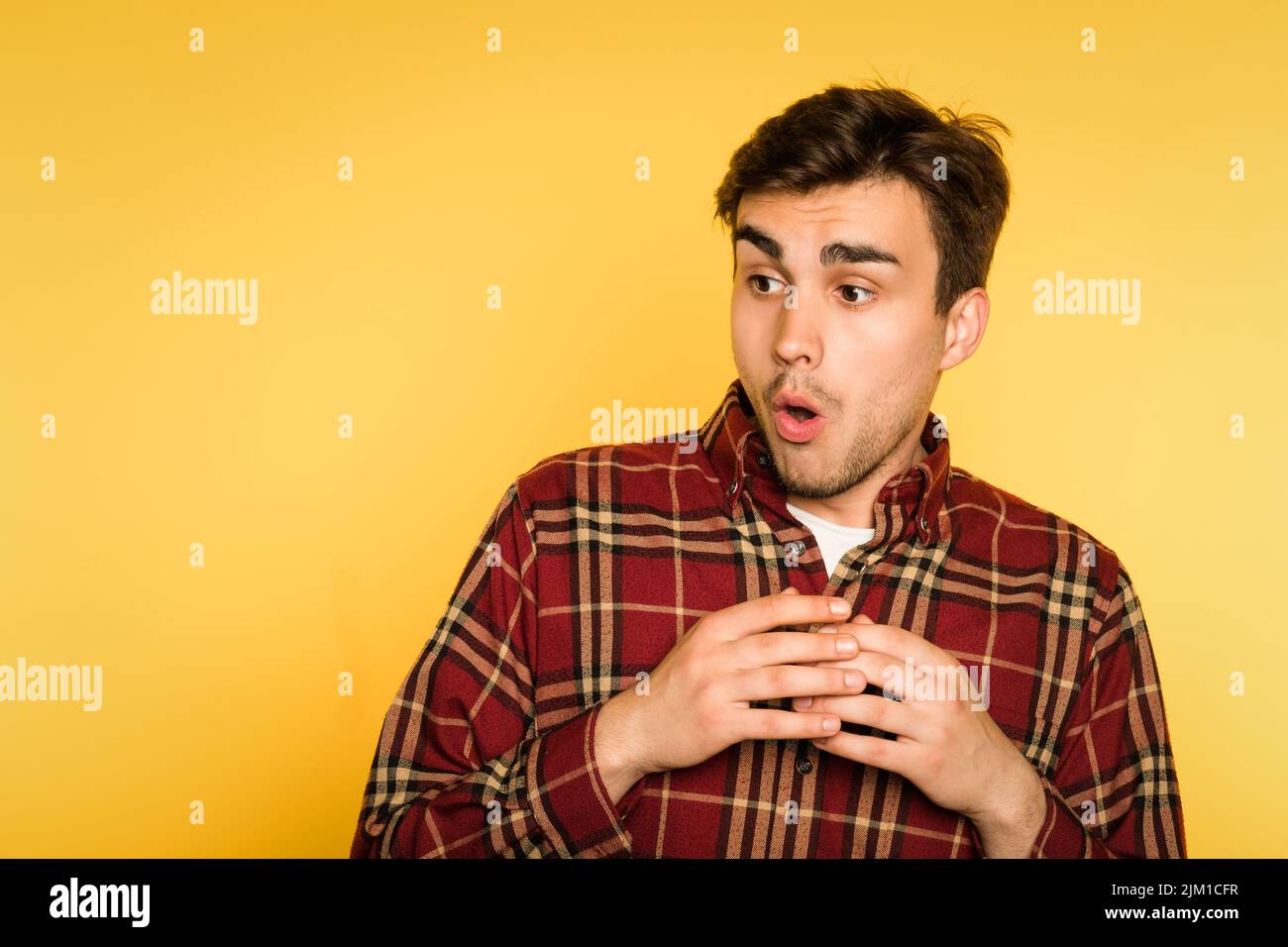 omg unbelievable shock man open mouth emotion Stock Photo - Alamy
