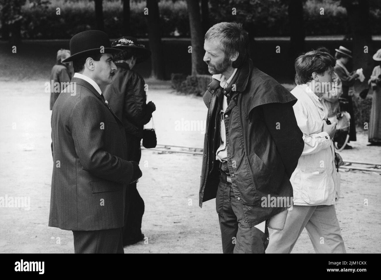 Brussels, Belgium - August 12, 1992: David Suchet actor and Ken Grieve ...