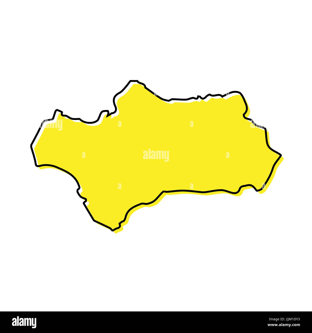 Simple outline map of Andalusia is a region of Spain. Stylized minimal line design Stock Vector ...