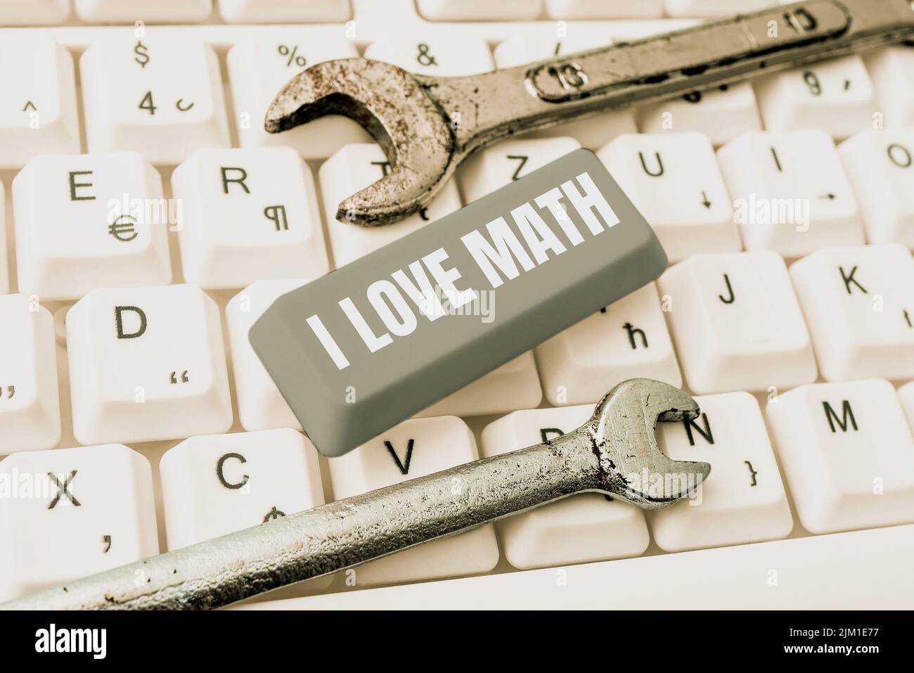 Text caption presenting I Love Math. Concept meaning To like a lot ...