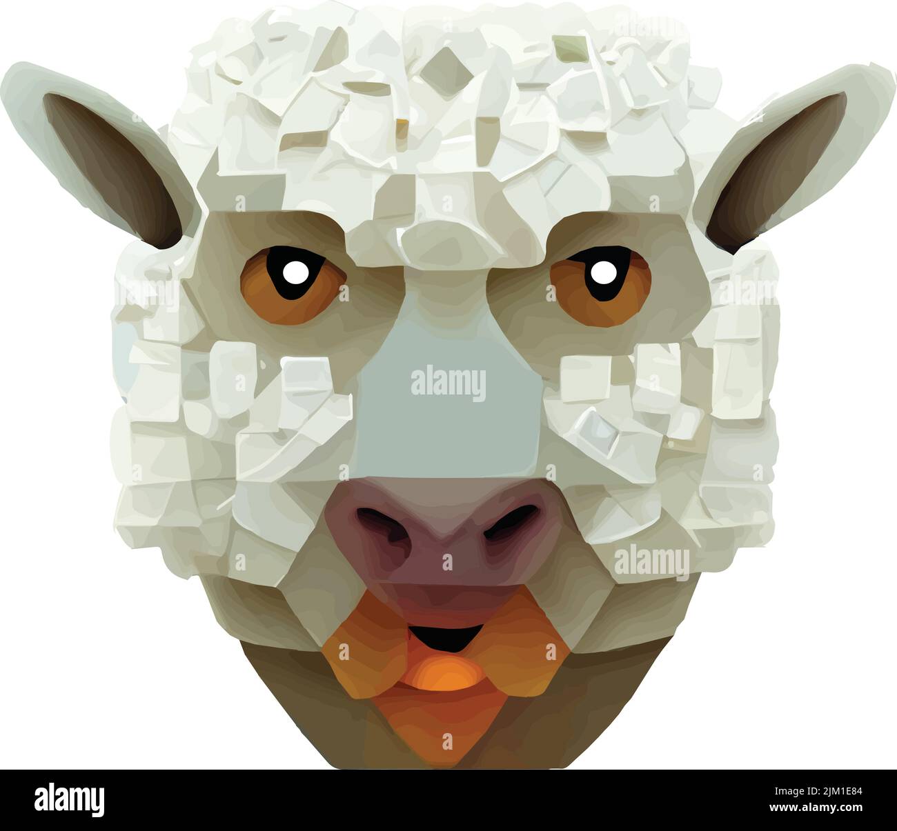 A digital art of a sheep portrait on a white background Stock Vector ...
