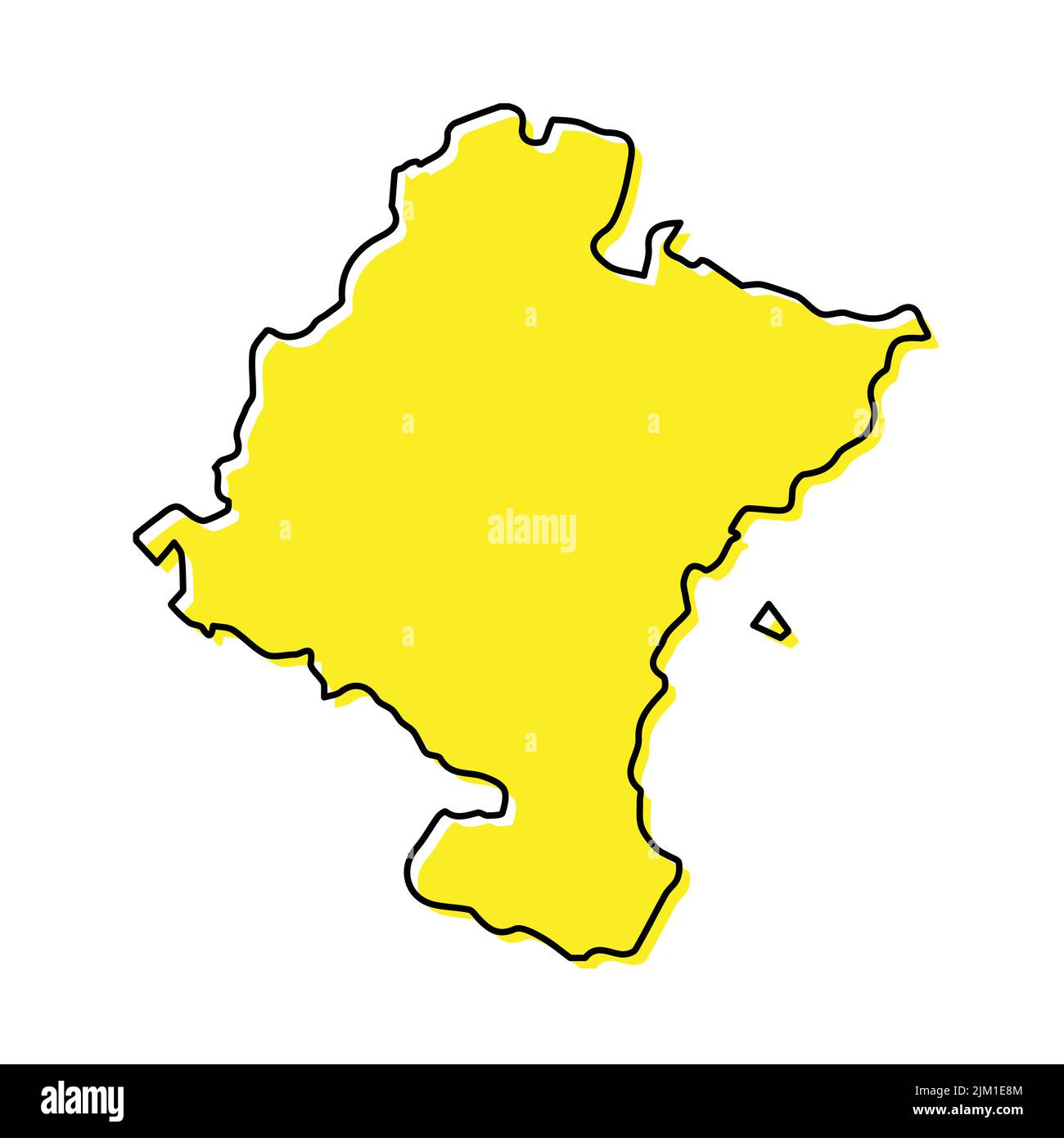 Simple outline map of Navarre is a region of Spain. Stylized minimal line design Stock Vector ...