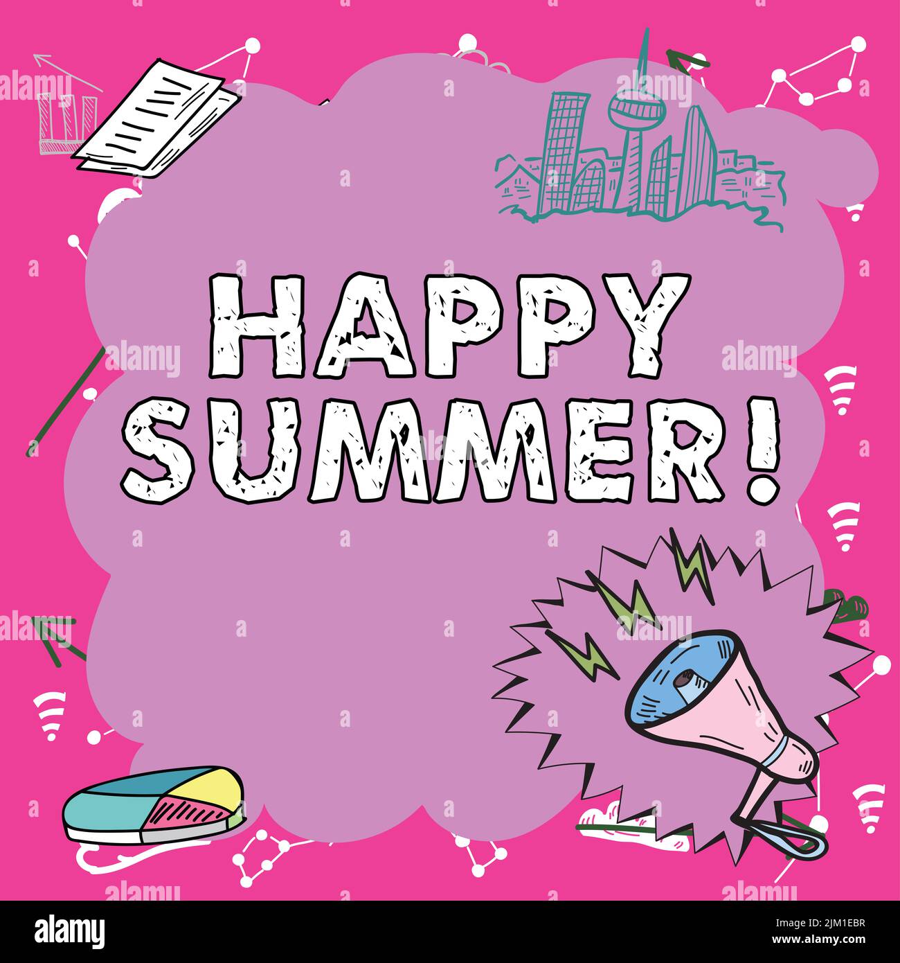 Text sign showing Happy Summer. Word for Beaches Sunshine Relaxation ...