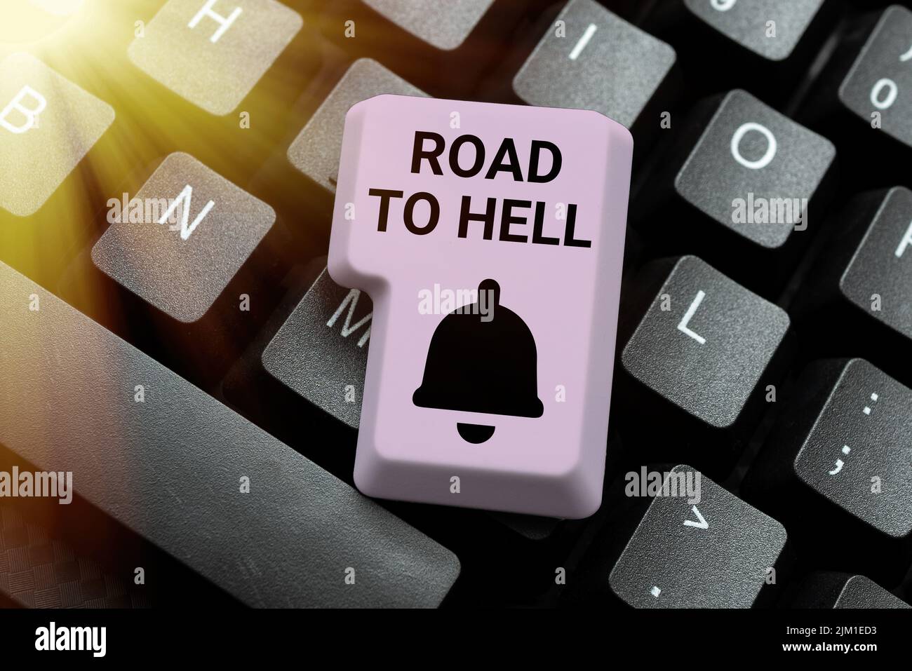 Hand writing sign Road To Hell. Word for Extremely dangerous passageway ...