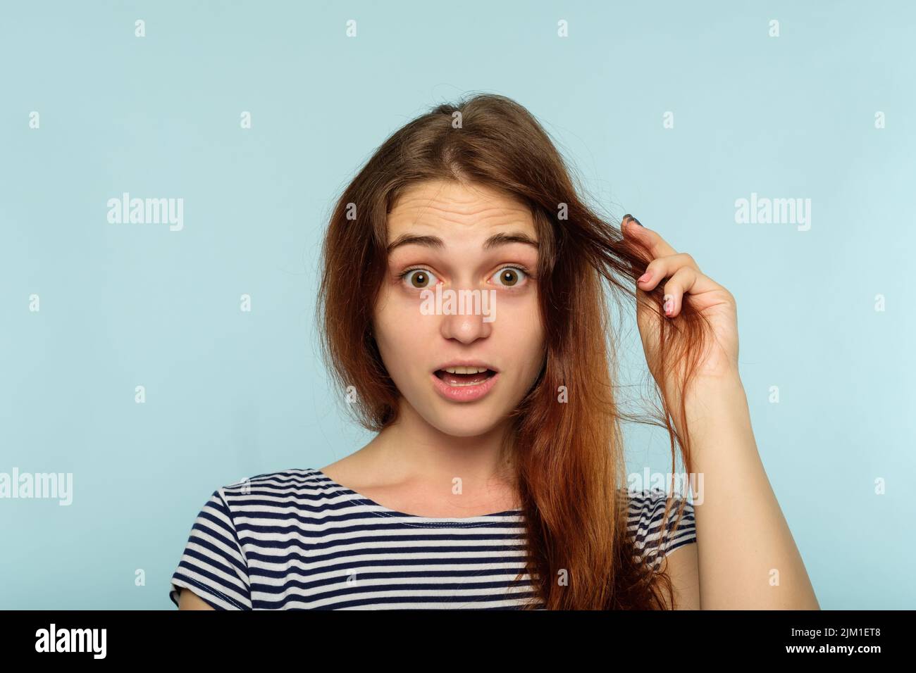 female hair problem damage disheveled style beauty Stock Photo - Alamy