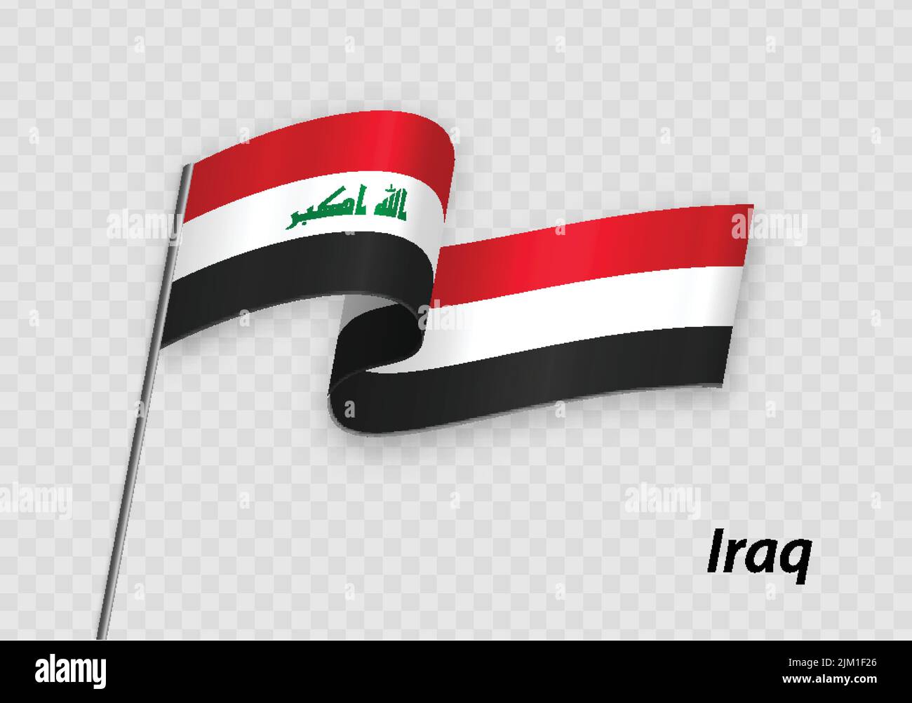 Waving flag of Iraq on flagpole. Template for independence day design ...