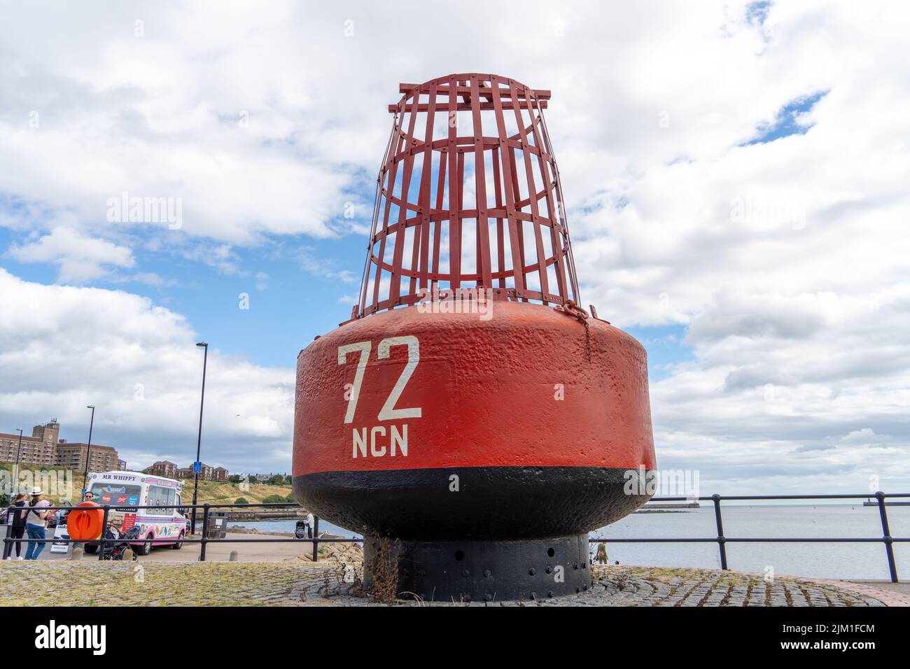 Giant red buoy marking the location of the National Cycle Network Route ...