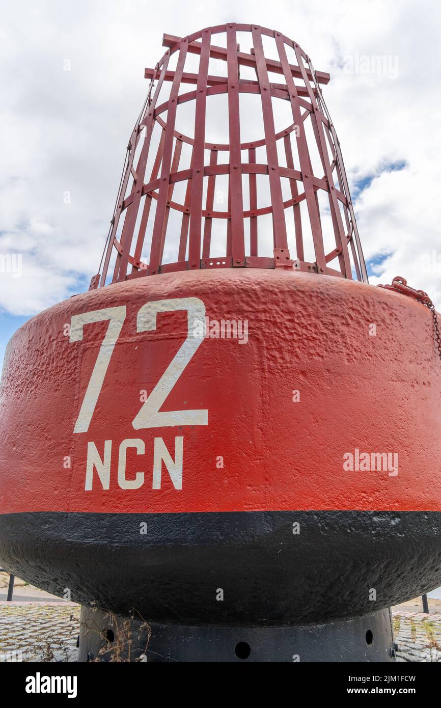 Giant red buoy marking the location of the National Cycle Network Route ...