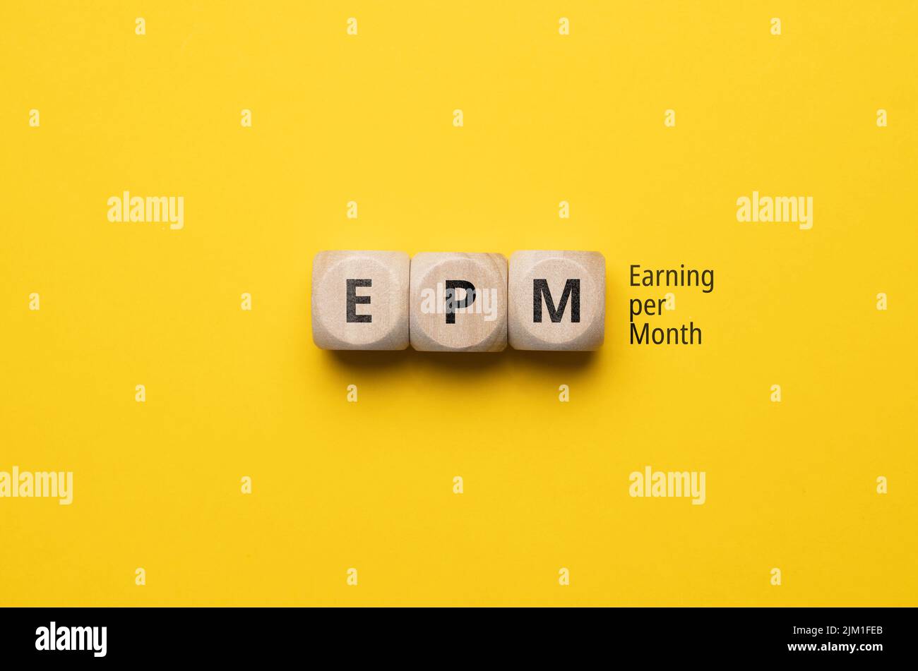 Concept business marketing acronym EPM or Earning per Month Stock Photo ...