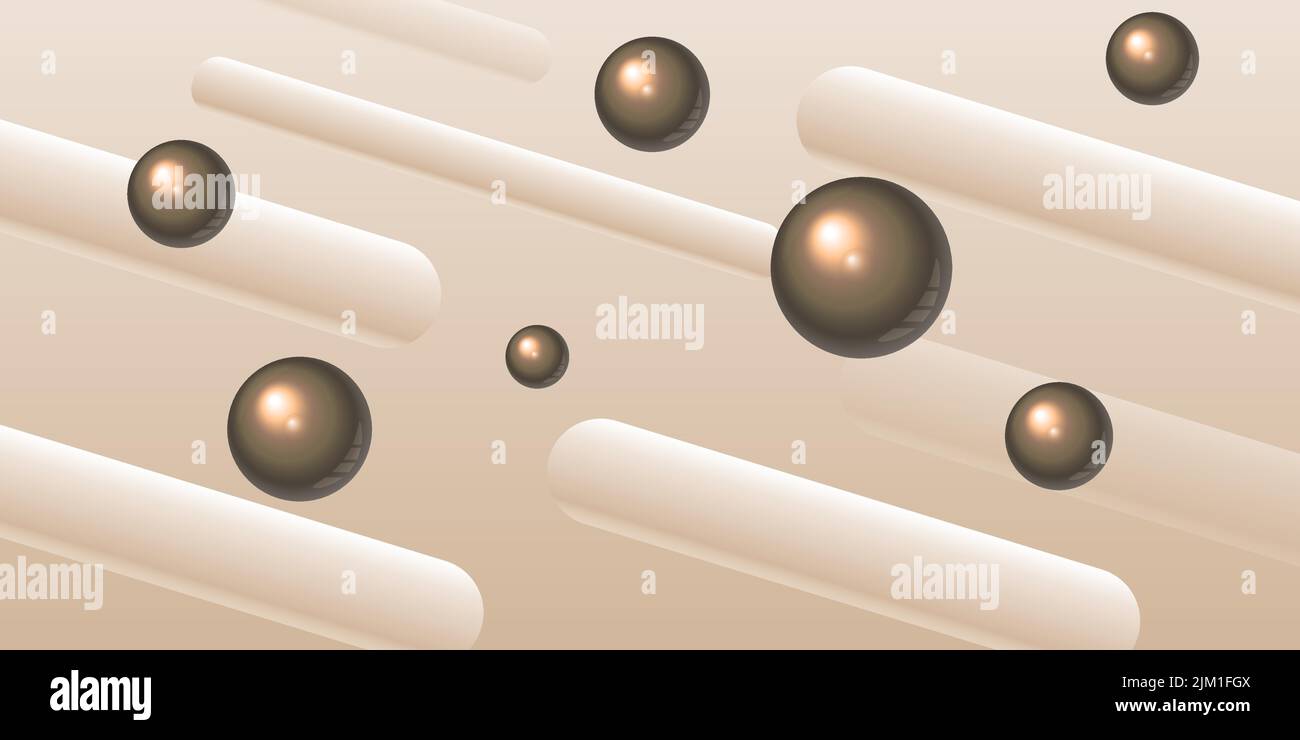 Abstract sphere gold background. Golden balls on volume geometric ...