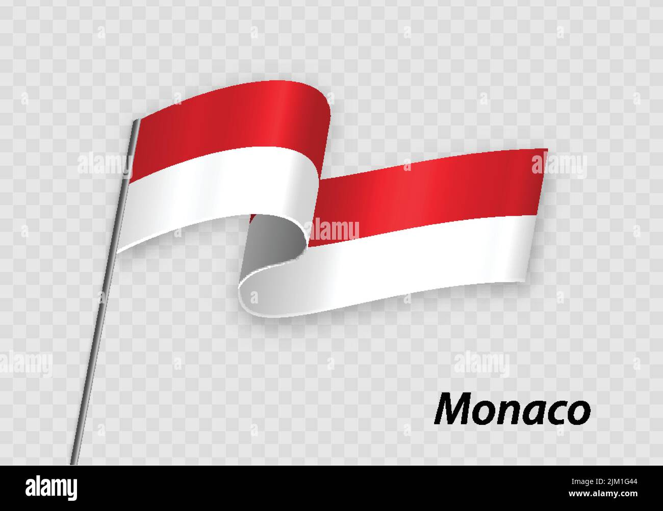 Waving flag of Monaco on flagpole. Template for independence day design ...