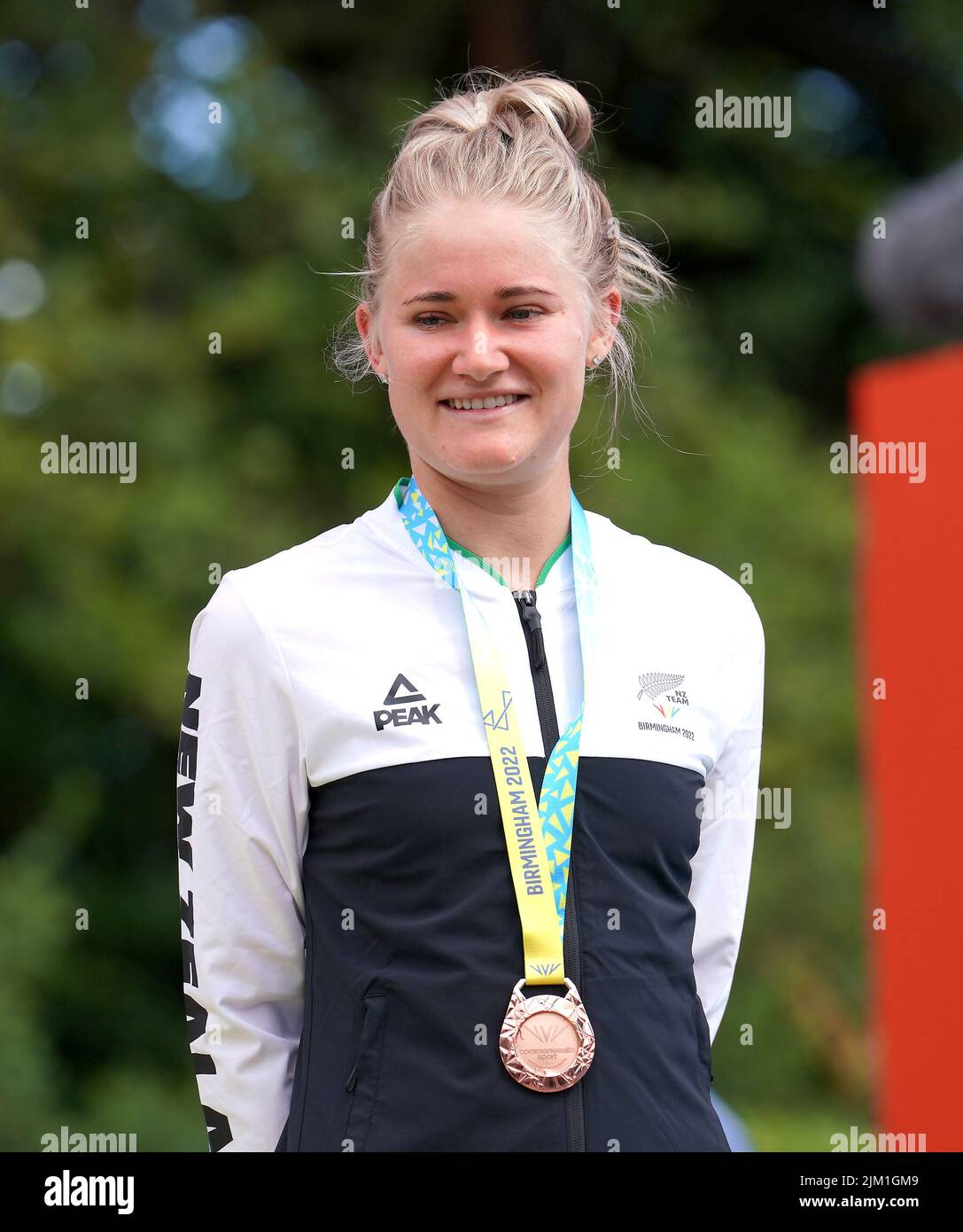 New Zealand's Georgia Williams with the bronze medal after finishing ...