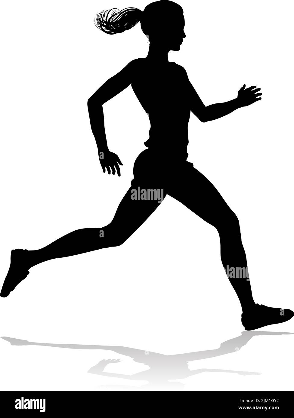 Silhouettes female sprinter vector hi-res stock photography and images ...