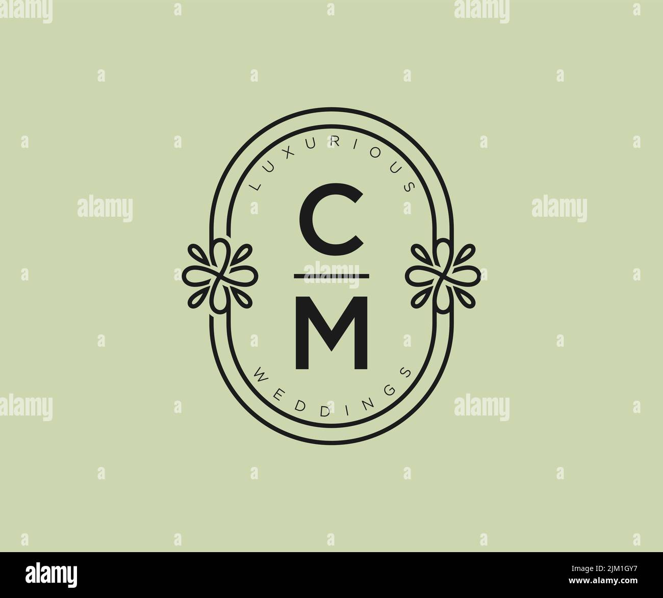 CM Initials letter Wedding monogram logos template, hand drawn modern ...