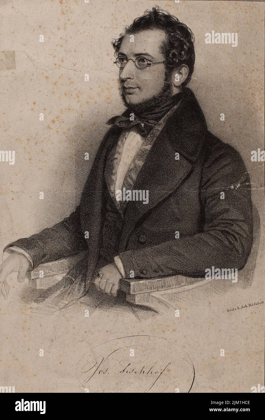 Portrait of the pianist and composer Joseph Fischhof (1804-1857 ...