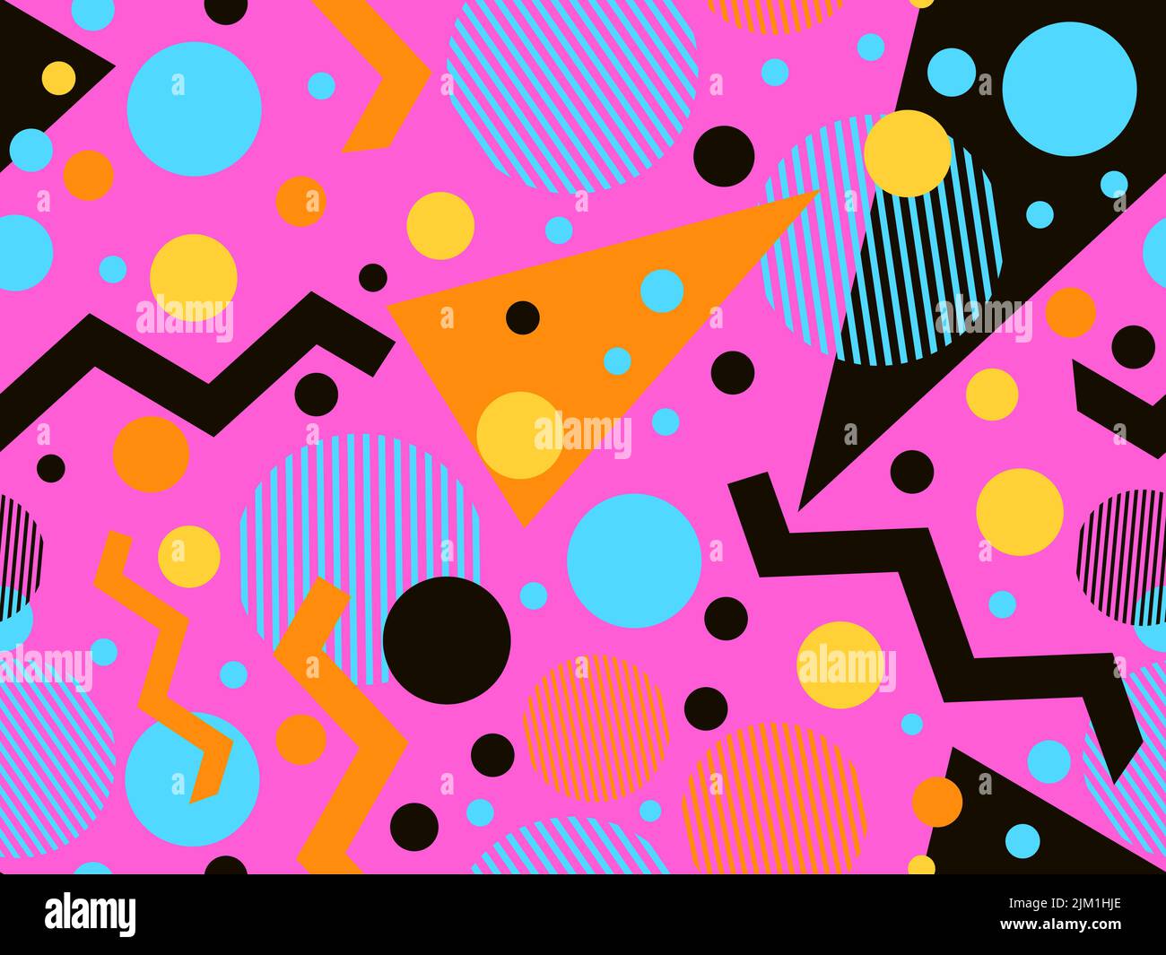 Geometric seamless pattern in 80s memphis style. Colorful background ...