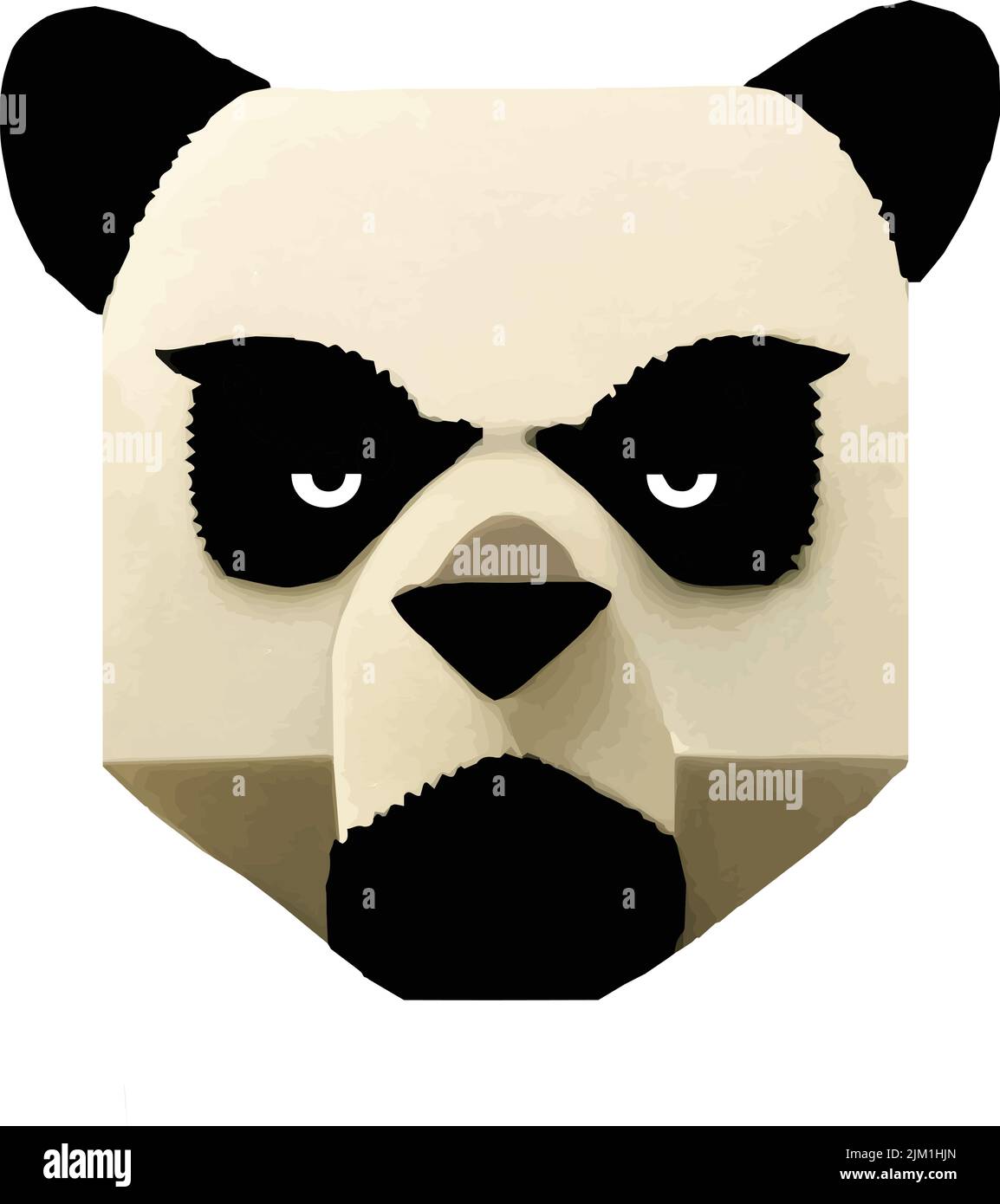 A digital art of a panda portrait on a white background Stock Vector ...