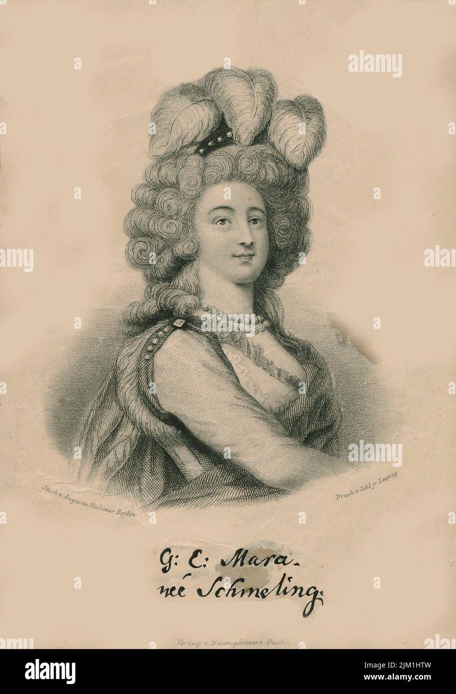 Portrait of the singer Madame Gertrud Elisabeth Mara (1749-1833), neé ...