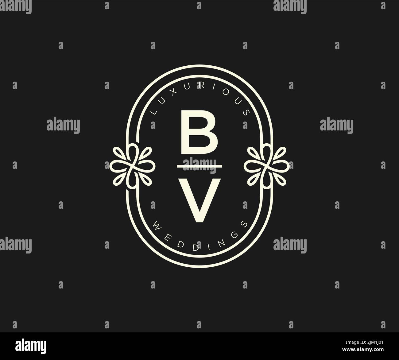 BV Initials letter Wedding monogram logos template, hand drawn modern ...