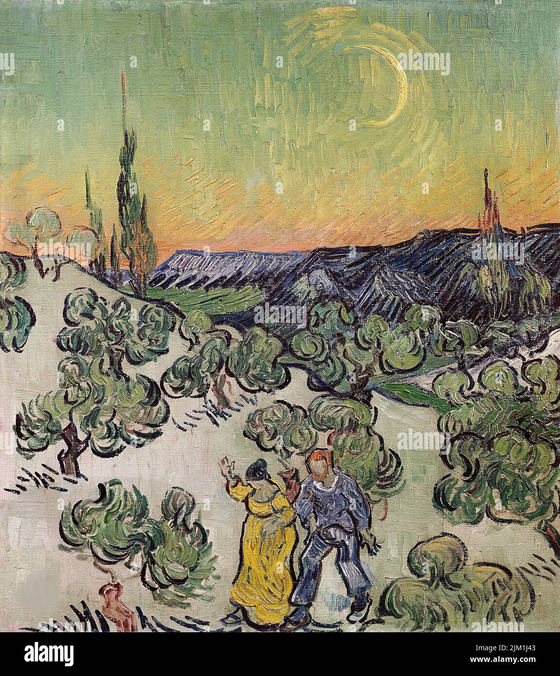 Landscape with Couple Walking and Crescent Moon. Museum: Museu de Arte ...