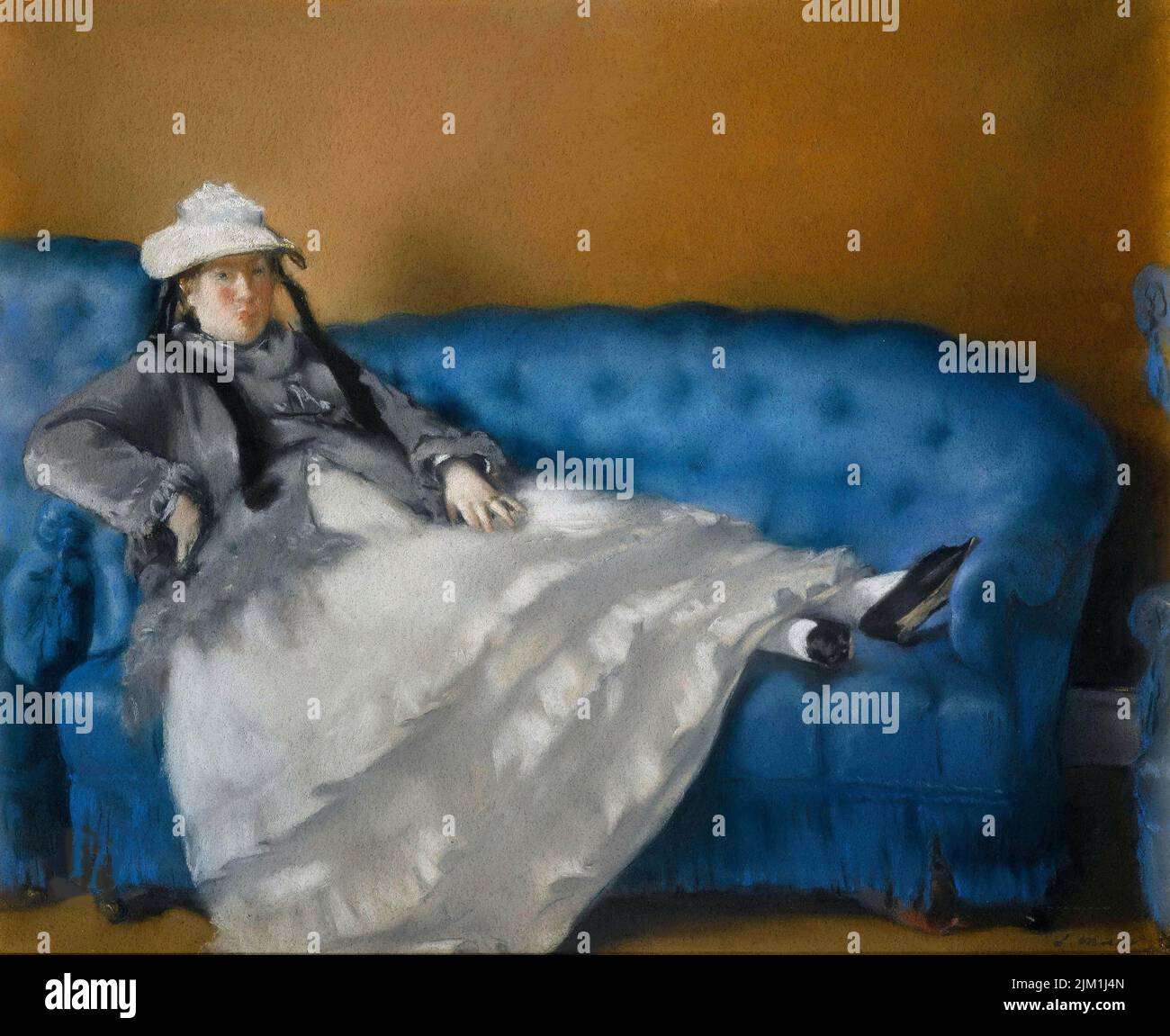 Madame Manet sur un canapé bleu. Museum: Musée d'Orsay, Paris Stock ...