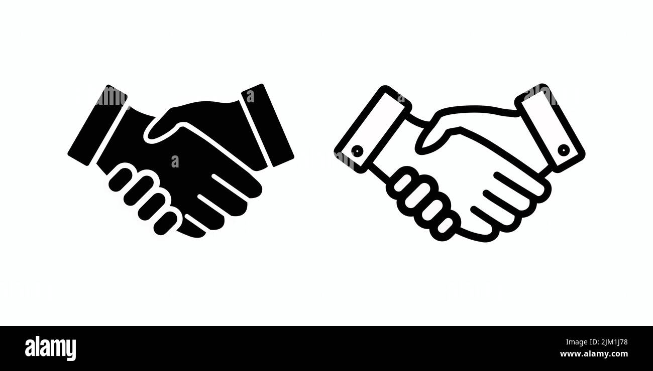 Handshake icon set. business handshake. contact agreement Stock Vector ...