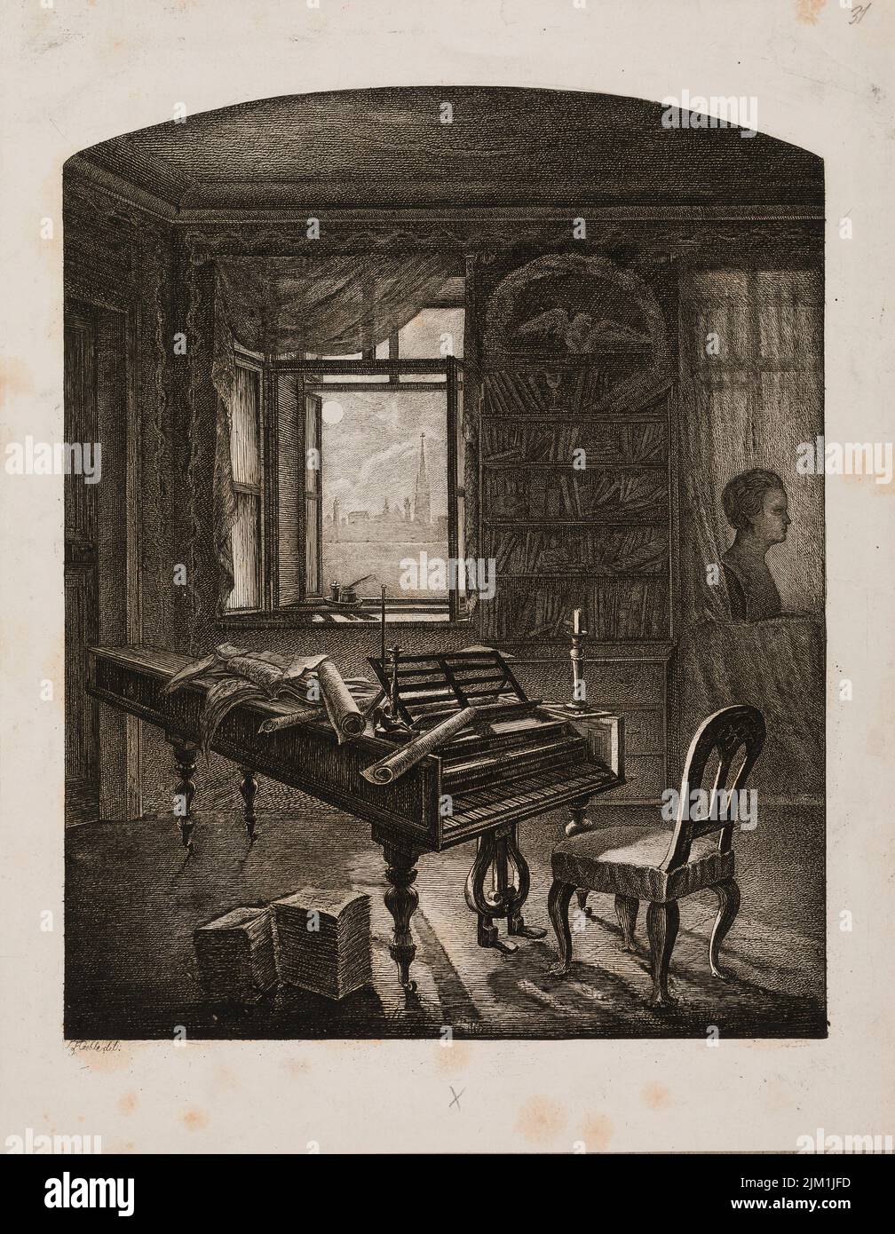 Beethoven's death room in the "Schwarzspanierhaus" in Vienna. Museum ...