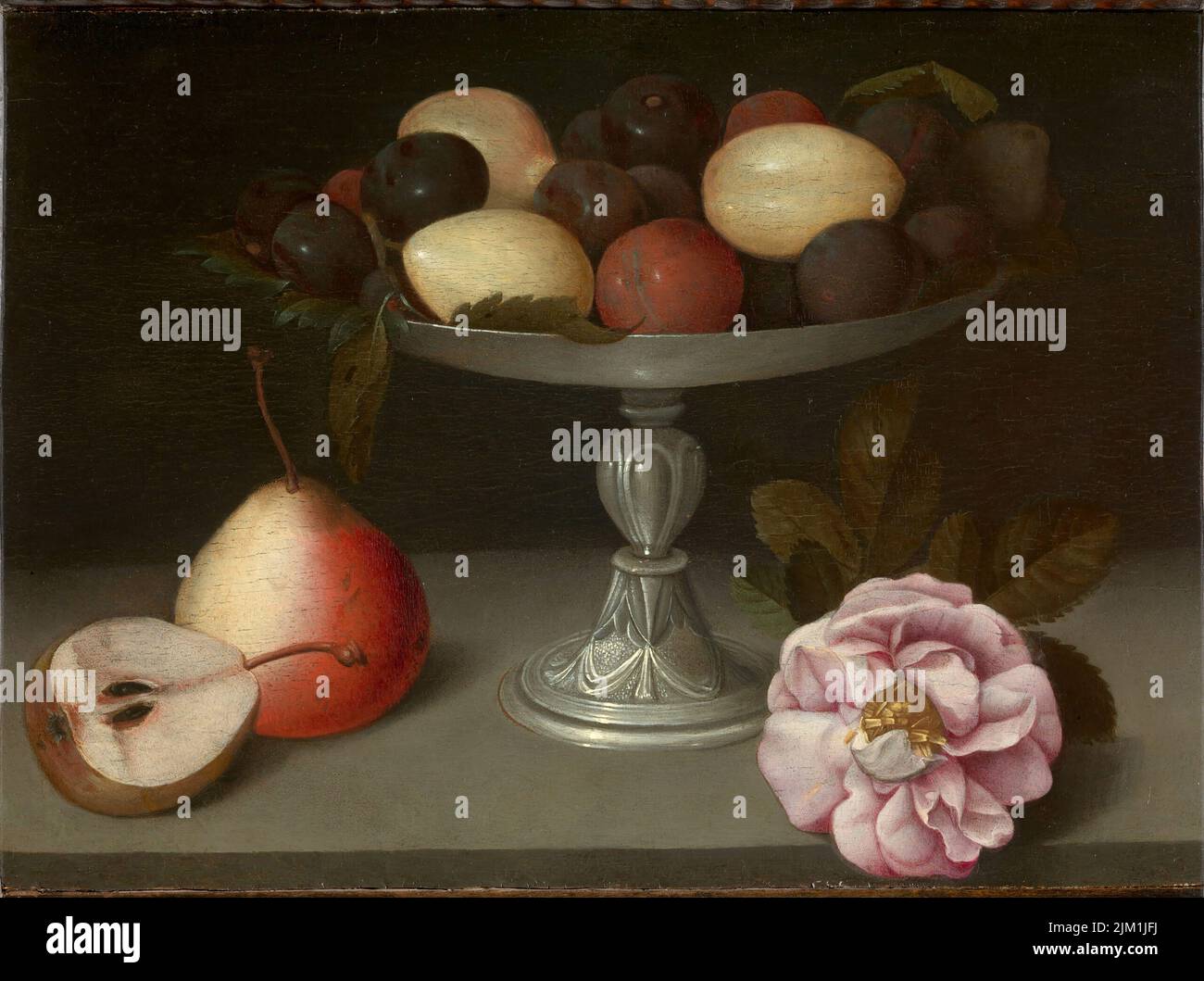 Still Life with plums, pears and a rose. Museum: PRIVATE COLLECTION ...