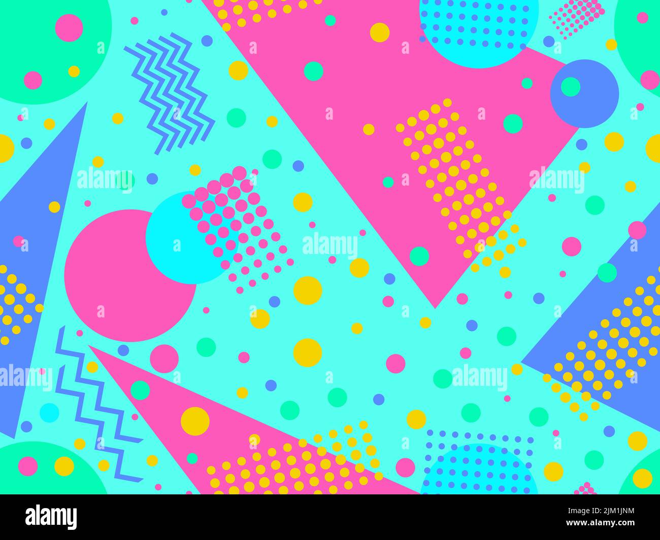 Memphis seamless pattern with geometric shapes in 80s style. Colorful ...