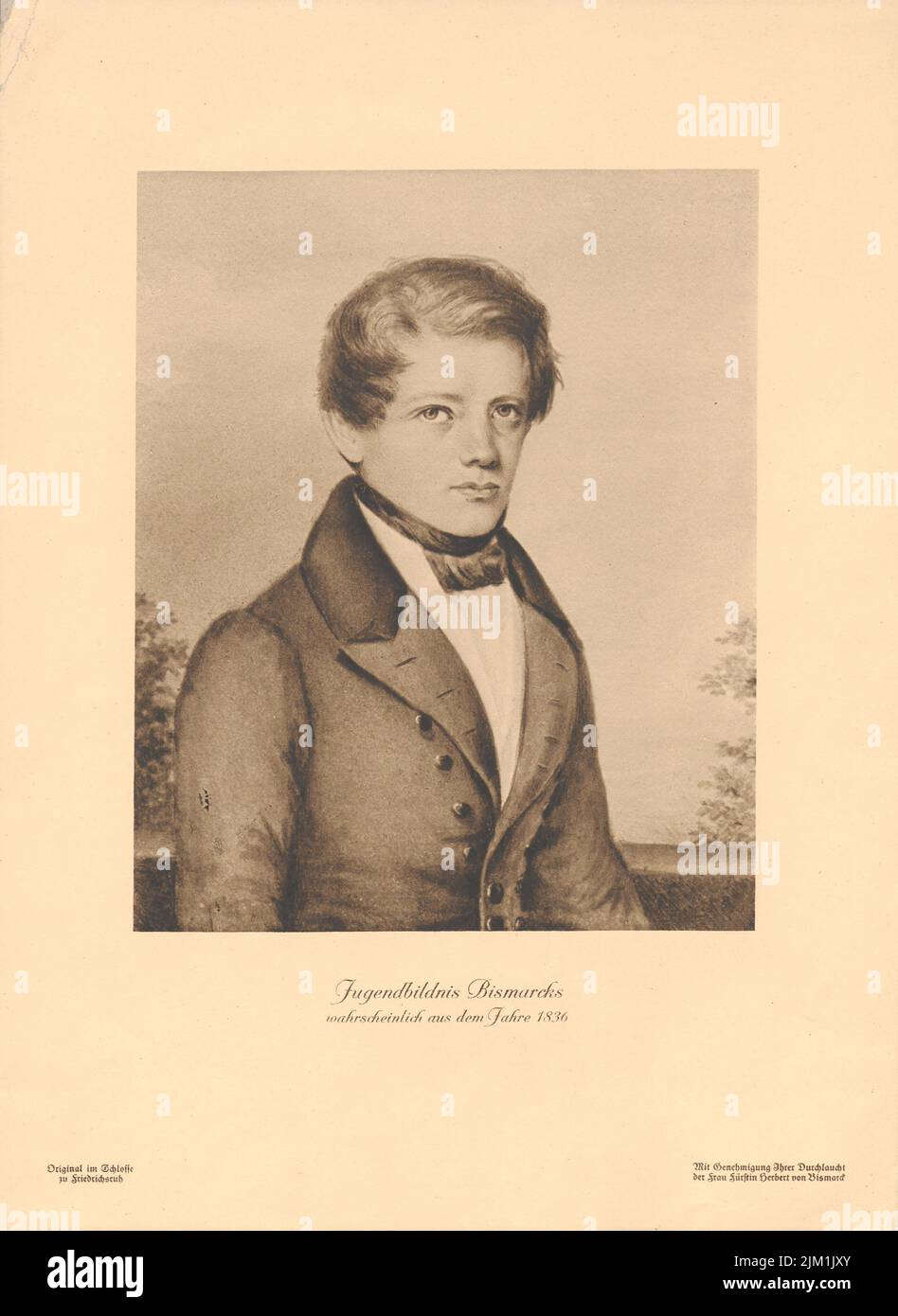 Portrait of Bismarck as a youth, probably from 1836. Museum: PRIVATE ...