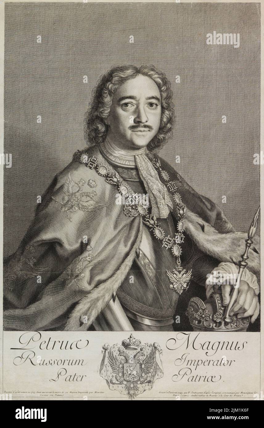 Portrait of Emperor Peter I the Great (1672-1725). Museum: PRIVATE ...