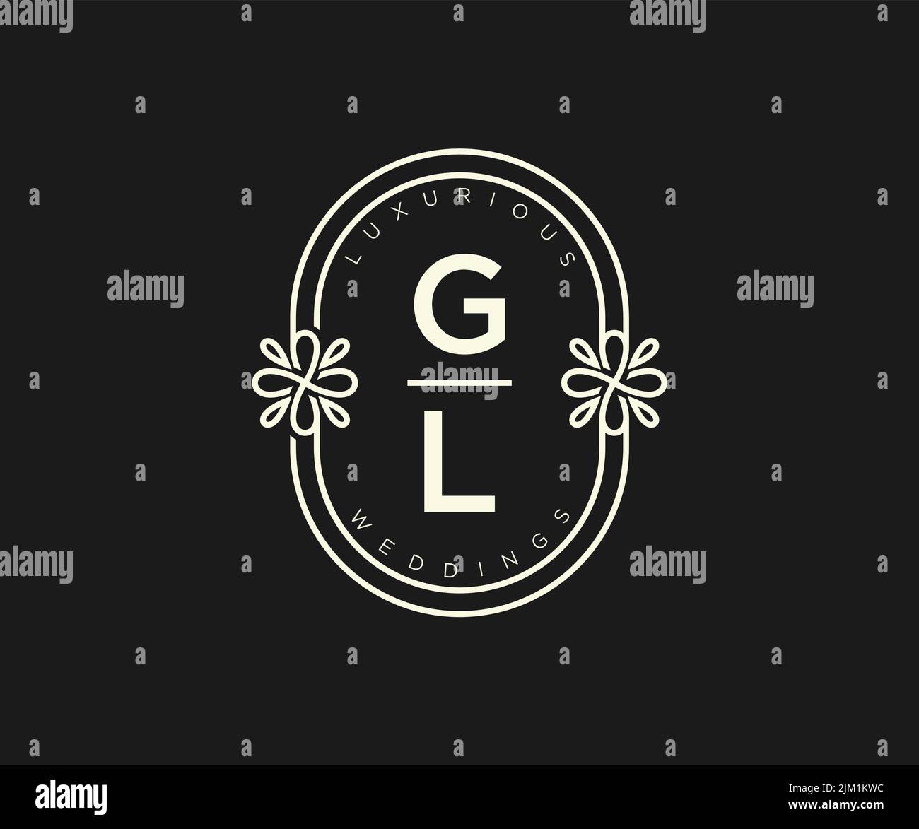 GL Initials letter Wedding monogram logos template, hand drawn modern ...