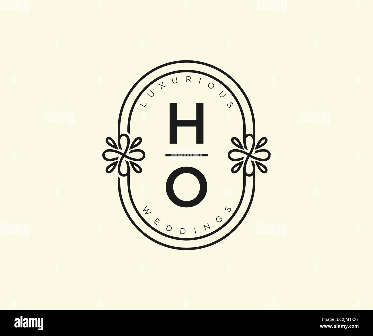 HO Initials letter Wedding monogram logos template, hand drawn modern ...