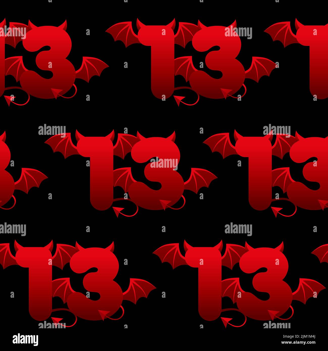seamless pattern with devil number 13 with wings and horns for ui games ...