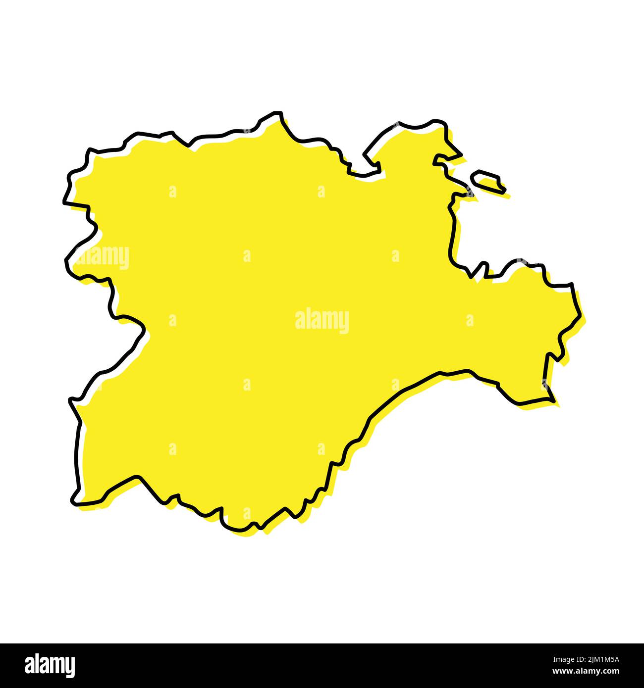 Simple outline map of Castile and Leon is a region of Spain. Stylized minimal line design Stock ...
