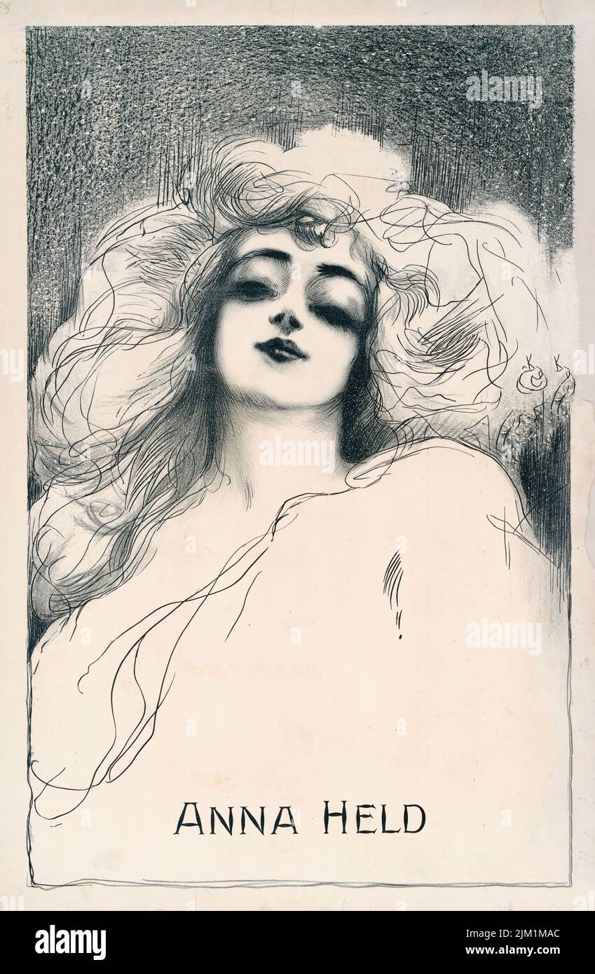 Anna Held. Museum: PRIVATE COLLECTION. Author: ANONYMOUS Stock Photo ...