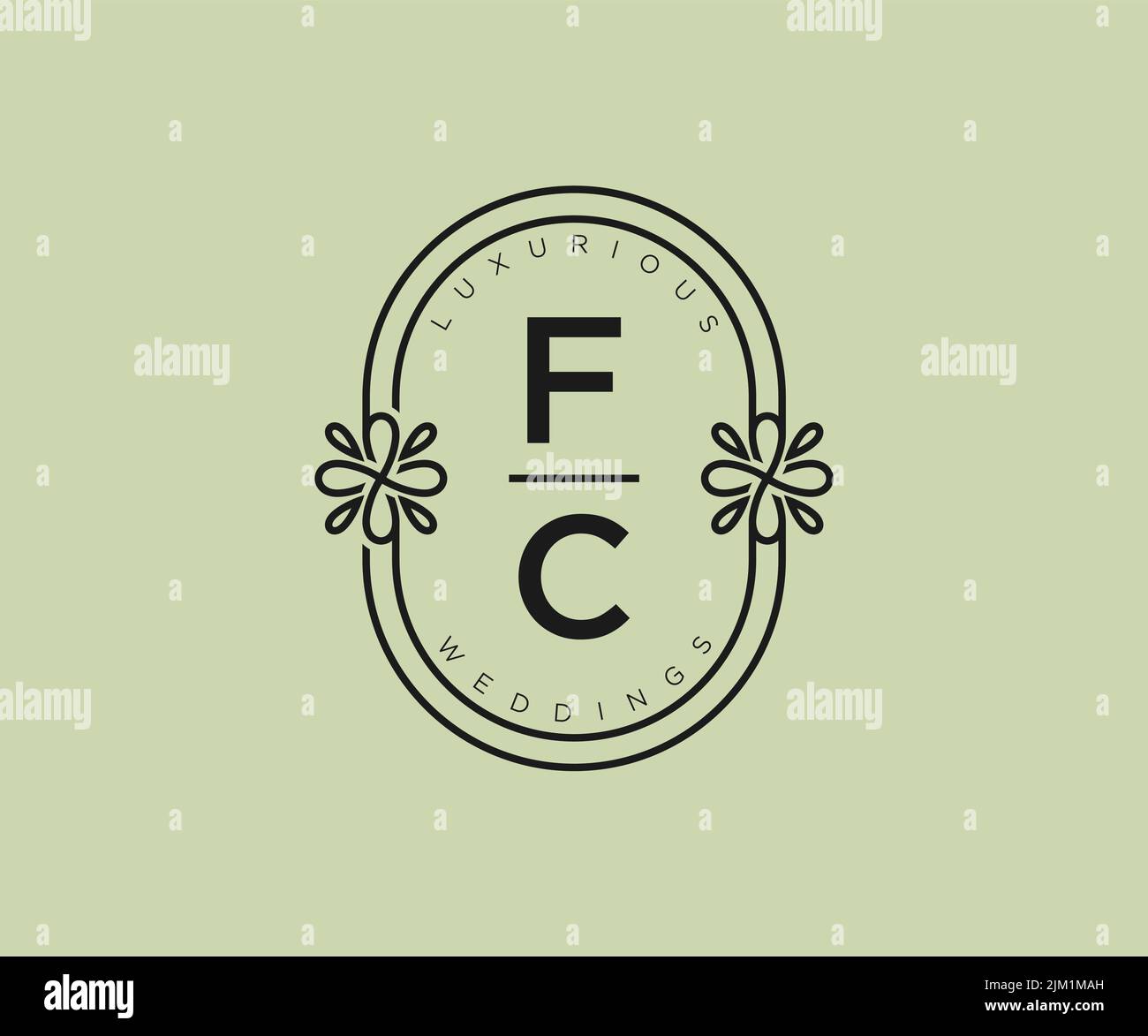 FC Initials letter Wedding monogram logos template, hand drawn modern ...