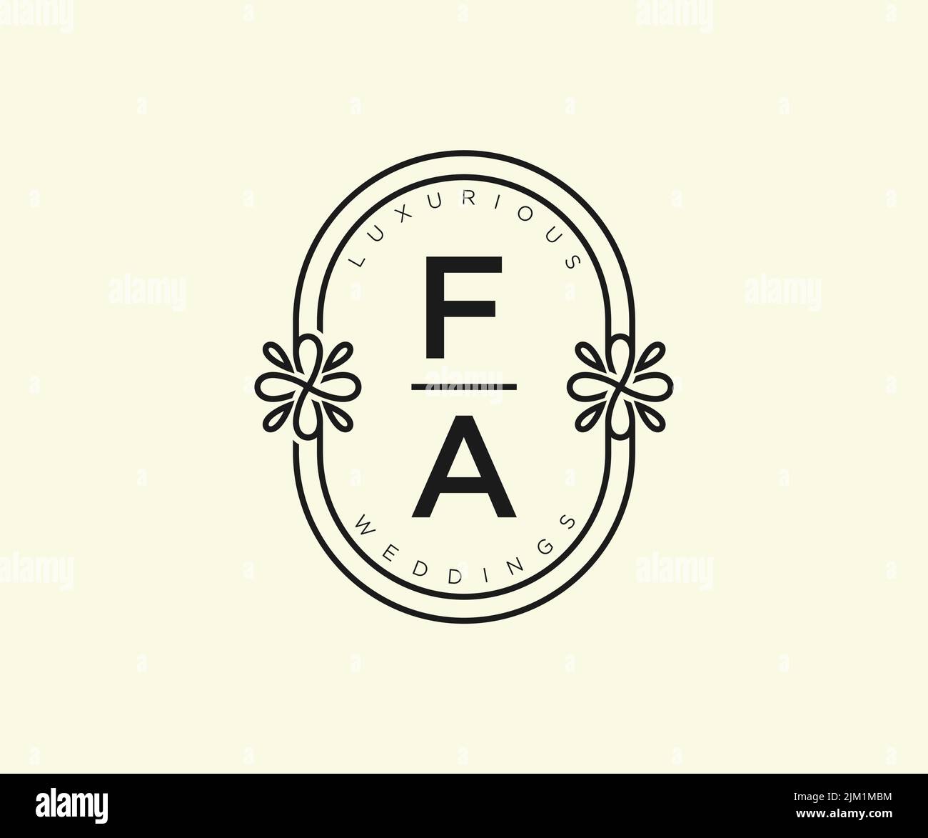 FA Initials letter Wedding monogram logos template, hand drawn modern ...