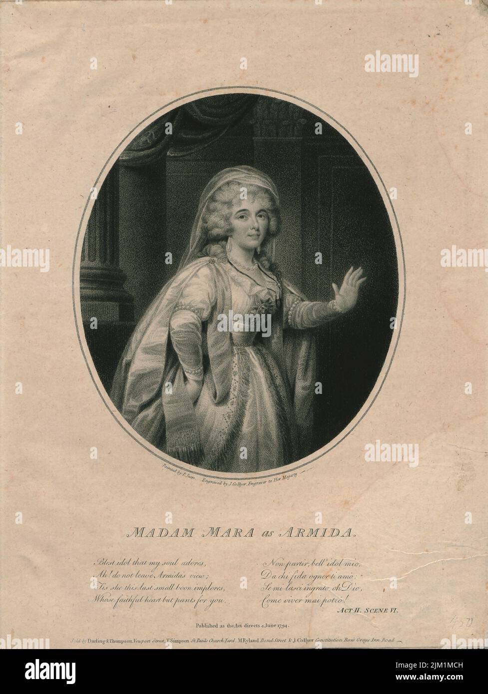 The singer Madame Gertrud Elisabeth Mara (1749-1833), as Armida. Museum ...