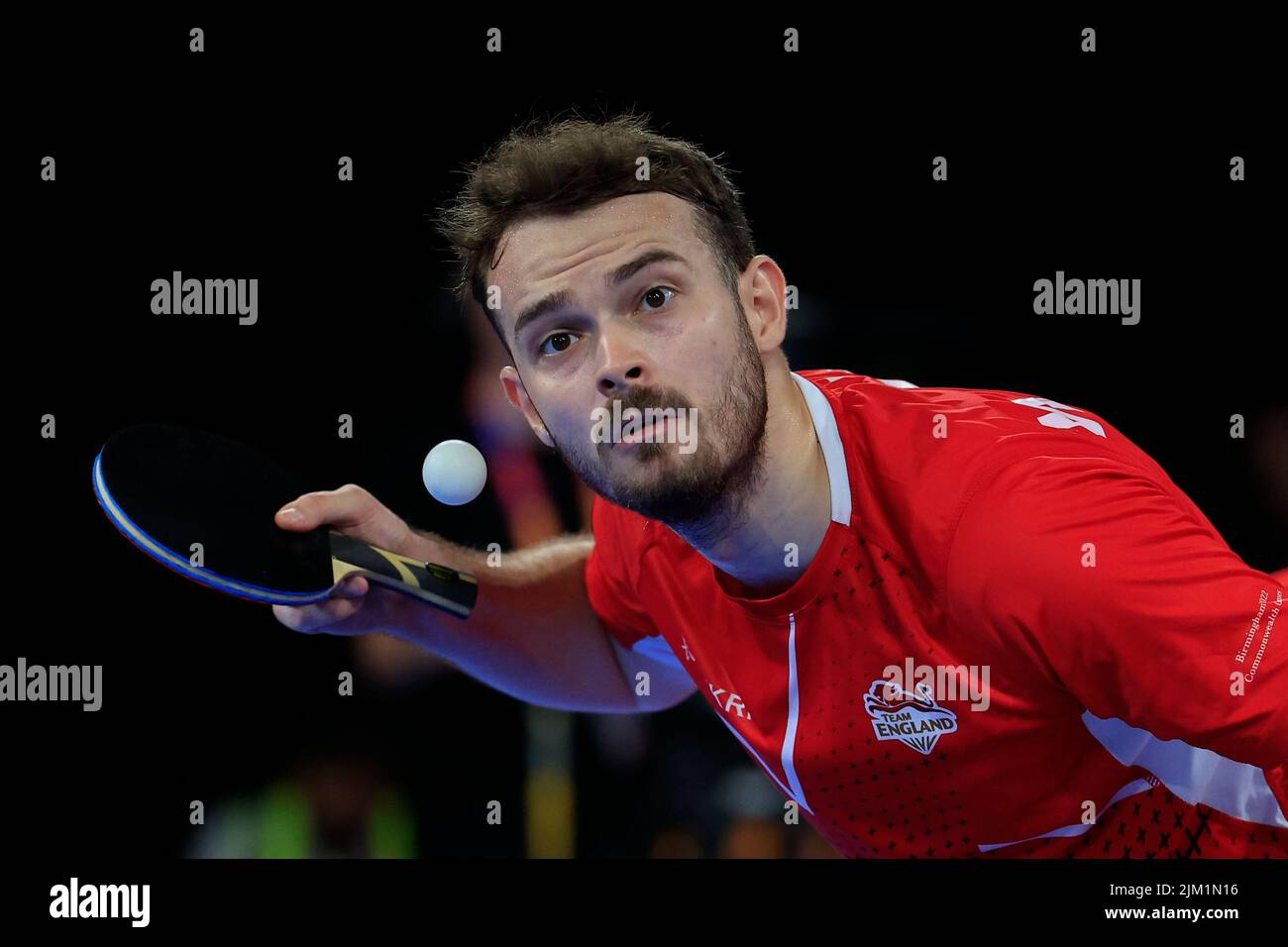Sam Walker of England serves to Callum Evans of Wales Stock Photo - Alamy