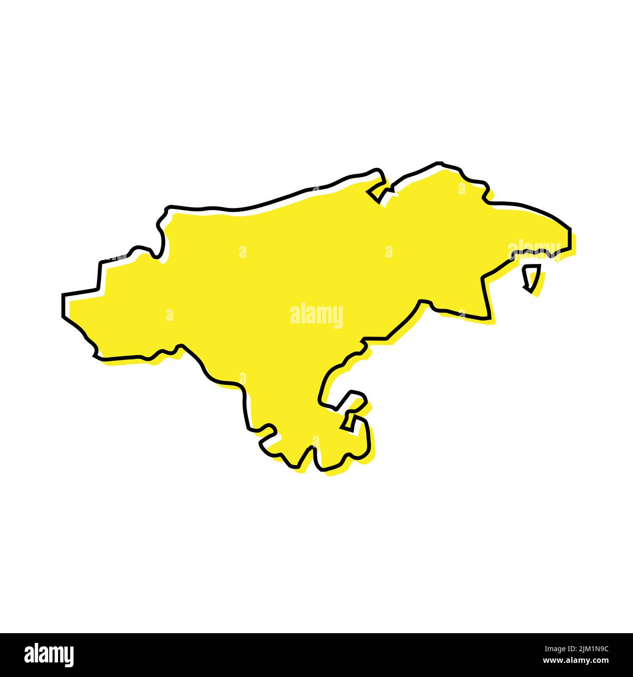 Simple outline map of Cantabria is a region of Spain. Stylized minimal line design Stock Vector ...
