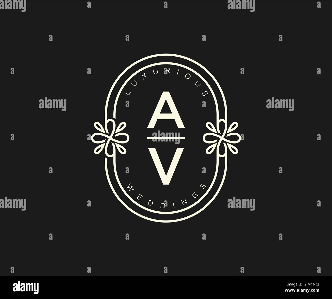 AV Initials letter Wedding monogram logos template, hand drawn modern ...
