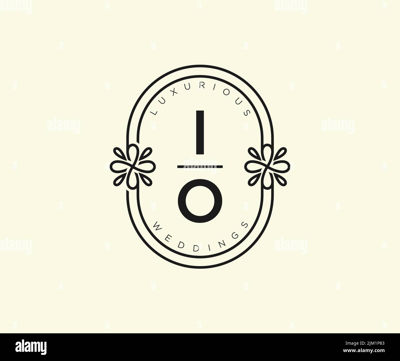 IO Initials letter Wedding monogram logos template, hand drawn modern ...