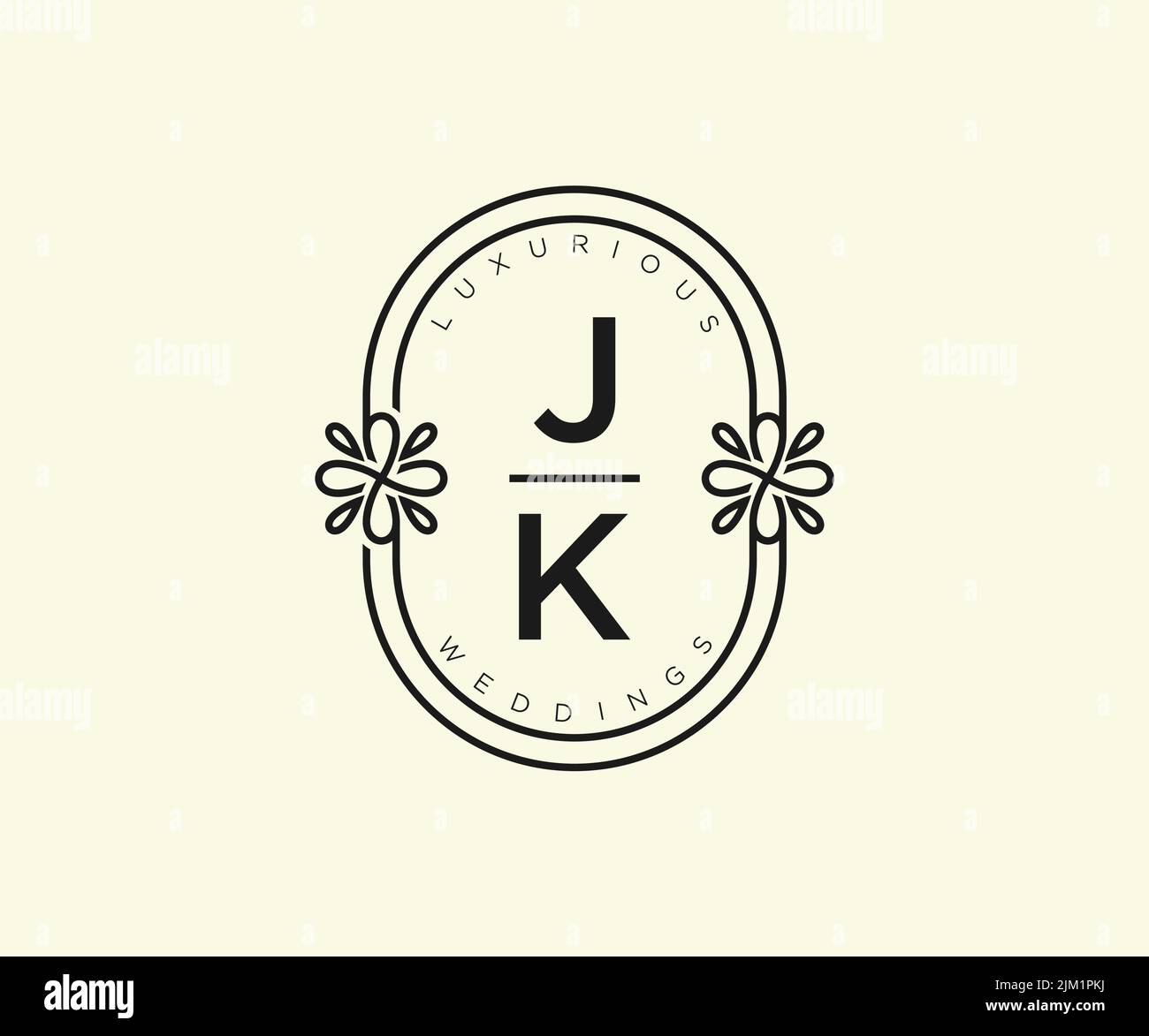 JK Initials letter Wedding monogram logos template, hand drawn modern ...