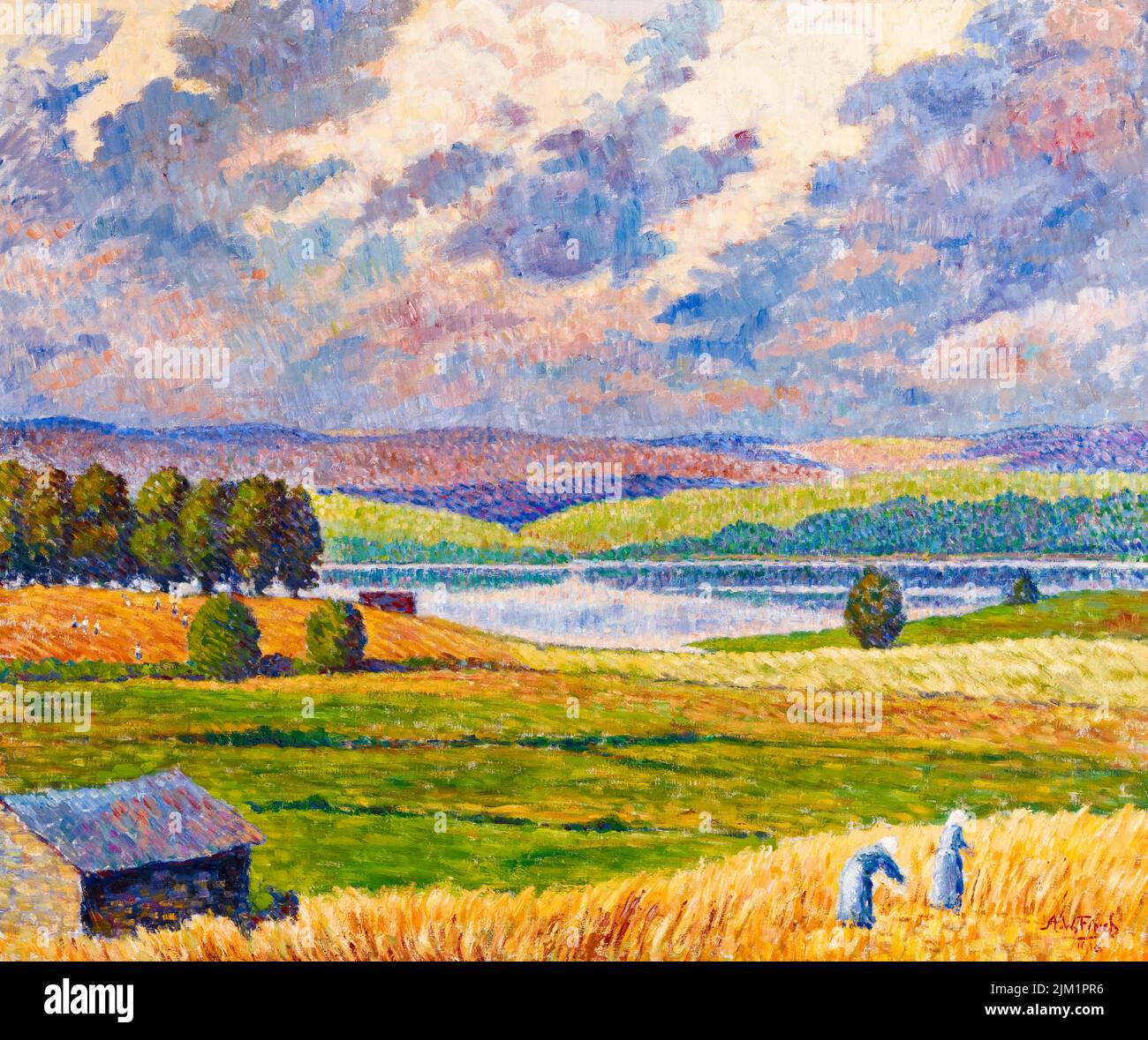 Alfred William Finch, Landscape from Padasjoki, painting in oil on ...