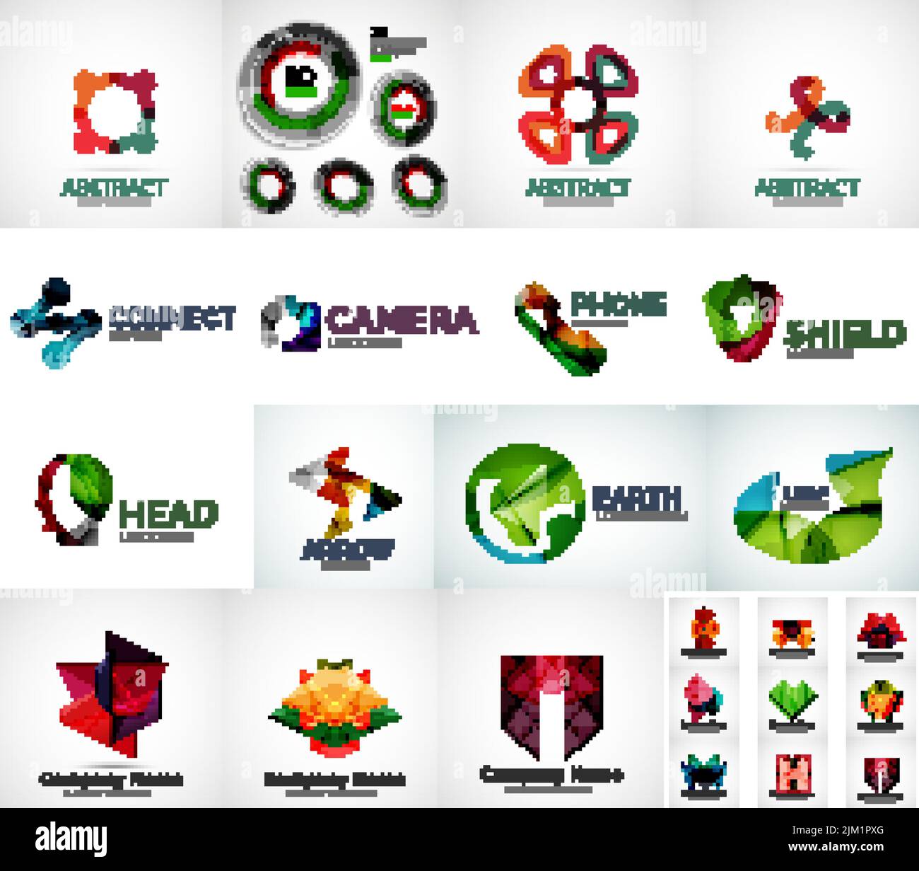 Abstract company logo vector collection - large set of business ...