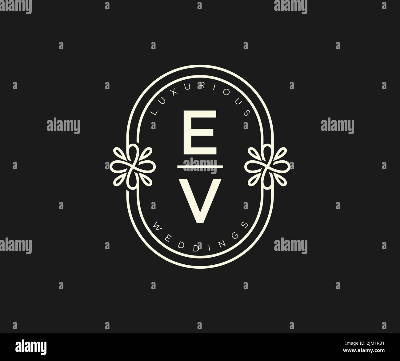 EV Initials letter Wedding monogram logos template, hand drawn modern ...